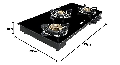 Buy Faber Glass Top 3 Burner Gas stove | Jumbo Burner | Powder Coated
